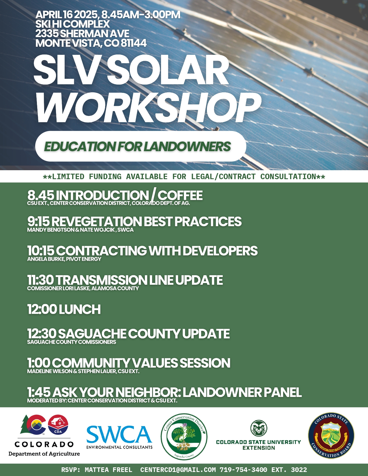 SLV Solar Workshop | Center Conservation District